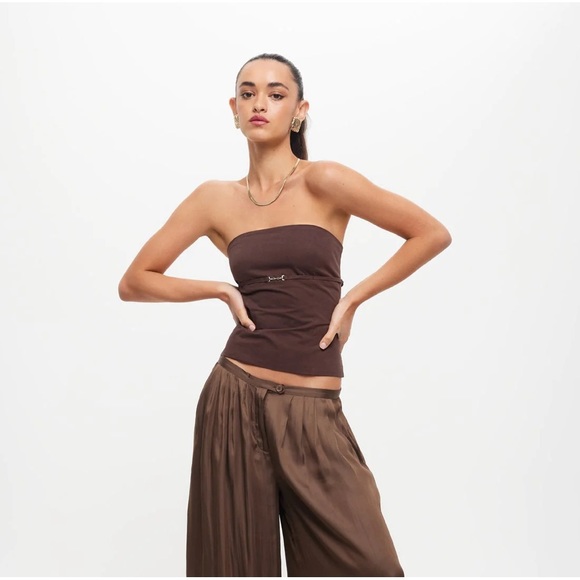 Lioness | Tops | Lioness Allure Strapless Top Chocolate | Poshmark
